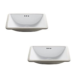 KRAUS Elavo 21-inch Rectangular Undermount White Porcelain Ceramic Bathroom Sink with Overflow, KCU-241