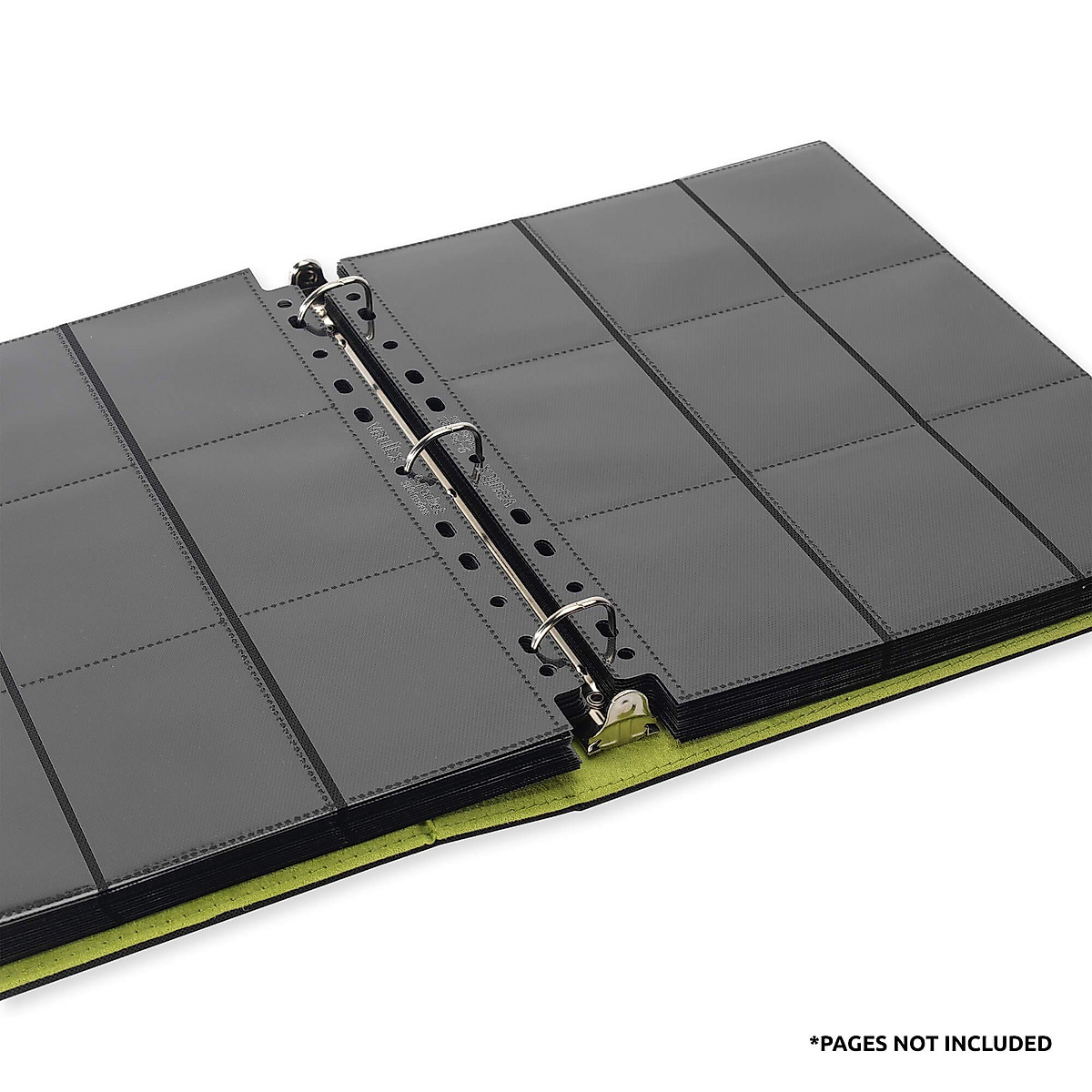 Vault X Premium Exo-Tec 3 Ring TCG Binder for 9 Pocket Trading Card Pages - 50+ Page Capacity Easy Open 3 D-Ring Clip Binder for TCG CCG Photo Cards (Large, Black)