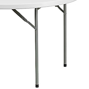 Flash Furniture 48'' Round Granite White Plastic Folding Table [RB-48R-GG] Pack of 3