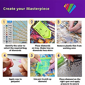 OFRKE 2-Piece Christmas Diamond Painting Kits for Adults,Gnomes Diamond Art Full Drill Round Gem Art 5D Diamond Dots Suitable Home Wall Decor 12"x12"