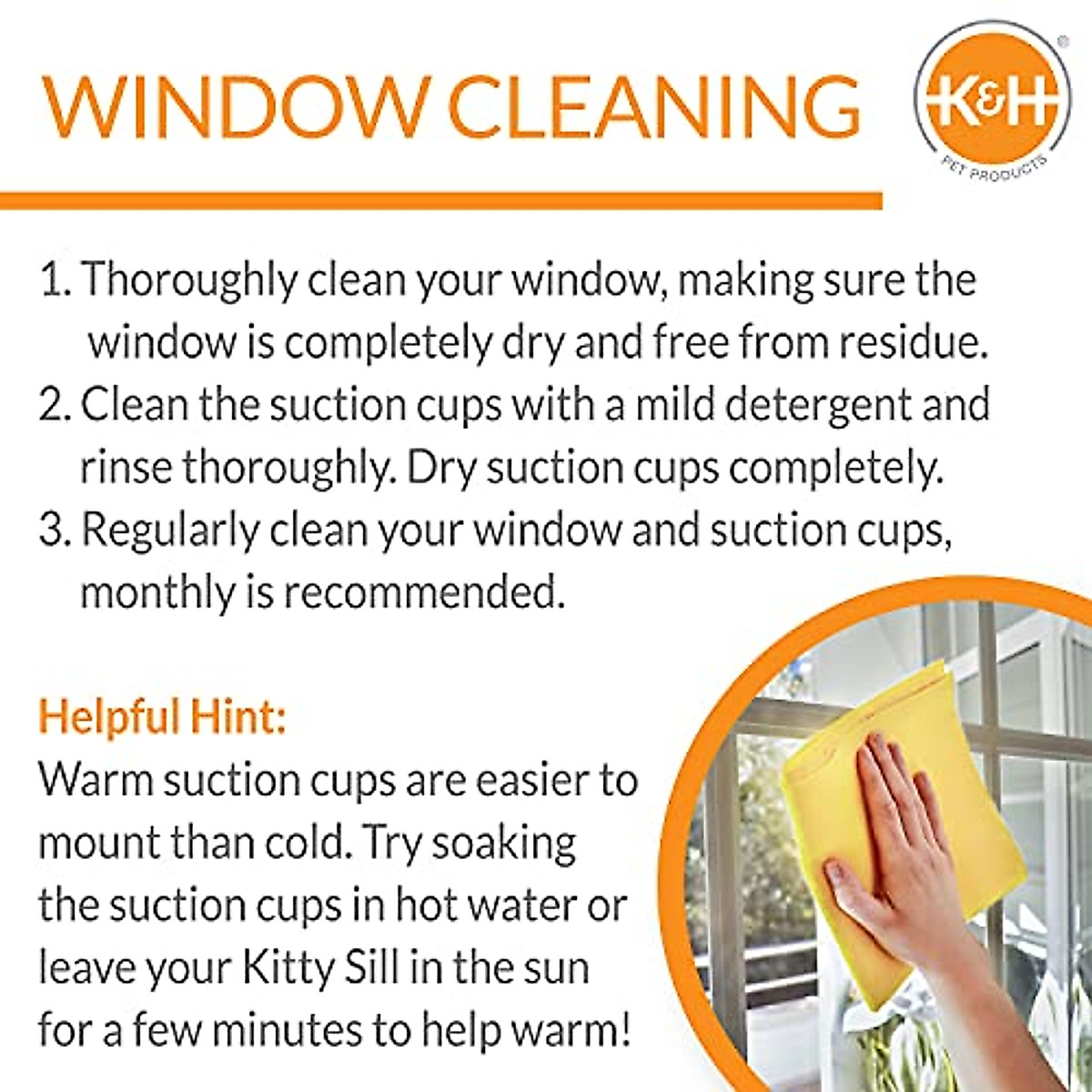 K&H Pet Products EZ Mount Window Sill Cat Bed, Cat Window Hammock, Sturdy Cat Window Perch for Large Cats, Cat Window Bed Cat Furniture, Cat Hammock for Window Cat Perch Cat Shelf - Single Level Gray
