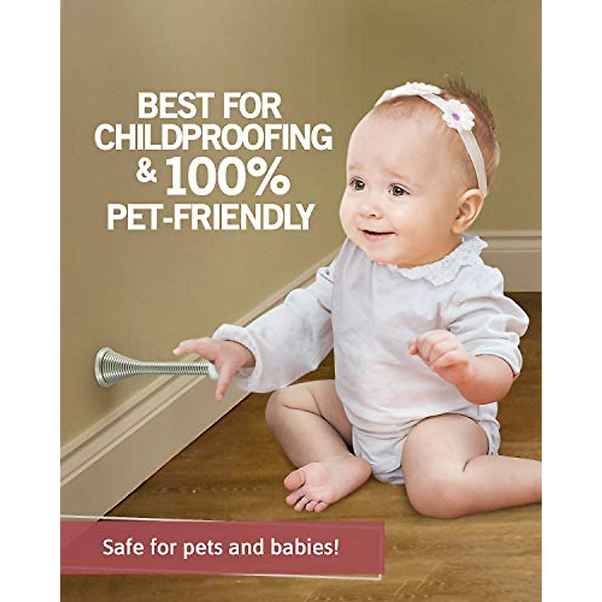 Jack N’ Drill Door Stopper (15 Pack) - 3⅛” Light Duty Spring Door Stop with Flexible Spring and Non-Marking Tip, Door Stops with Finishes to Match Every Home and Office