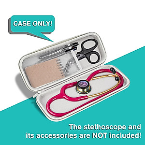 ProCase Stethoscope Case for 3M Littmann Classic III, Lightweight II S.E, MDF Acoustica Stethoscope, Cardiology IV Stethoscope, Hard Travel Carrying Case for Nurse -Grey