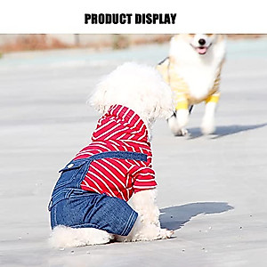 Sweatshirt for Dog Girl Fat Classic Four Piece Elastic Jeans Dog Clothes Legged One Stripe Pet Clothes Small Dog Sweater