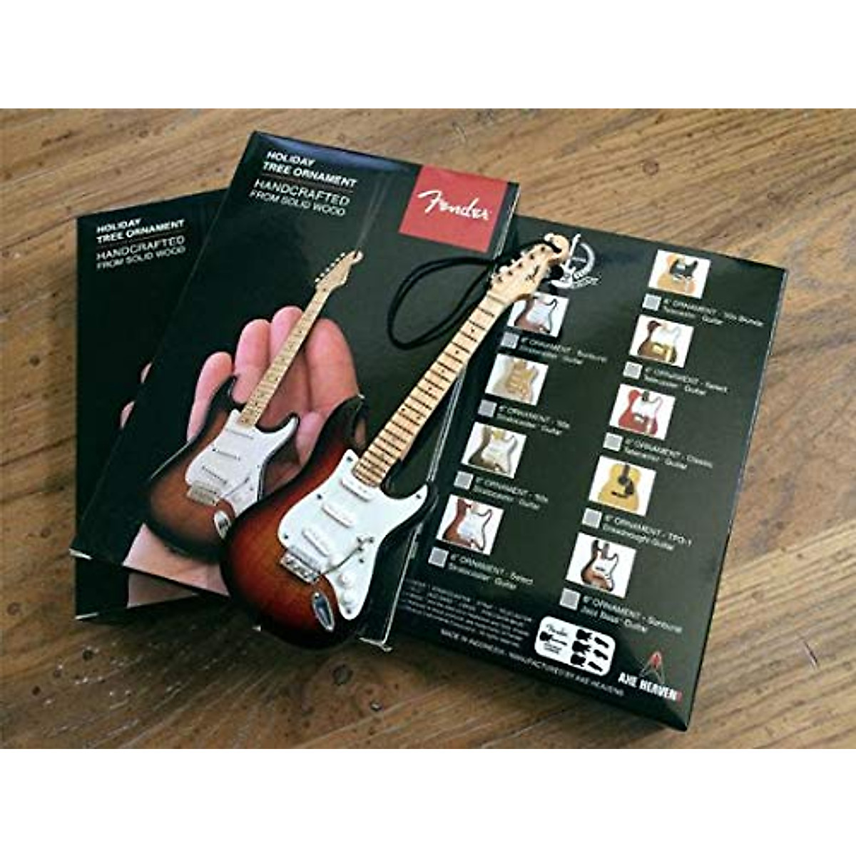 FanMerch 6" Collectible Sunburst Fender Stratocaster Guitar - Miniature Guitar Replica