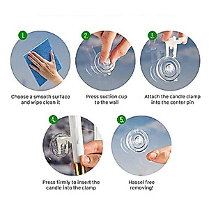 OSALADI 16Pcs Window Candle Clamp Clips Christmas Candle Suction Cups Holder Taper Candle Holders for Home Weeding Party Decoration