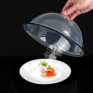 TMKEFFC Smoking Cloche Dome Cover 10 inch Lid for Smoke Infuser, Version 1, Specialized Accessory for Smoker Gun Smoking Infusion Plates, Bowls and Glasses, Transparent