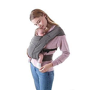 Ergobaby Embrace Cozy Newborn Baby Wrap Carrier (7-25 Pounds), Ponte Knit, Heather Grey