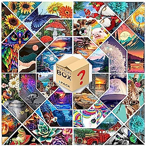 Random Cartoon Diamond Art Painting Kits for Adults - DIY 5D Round Full Drill Diamond Paintings,Paint with Diamonds Pictures Gem Art Painting Kits Arts and Crafts for Home Wall Decor(11.8X15.7inch)