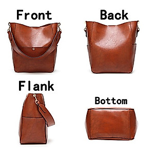 Molodo Womens Handbag, Pu Leather Bucket Tote Purse And Handbags Medium Satchel Hobo Purse Designer Work Shoulder Bags