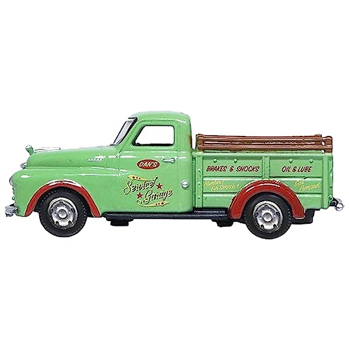 1948 B-1B Pickup Truck Green Dan's Service Garage 1/87 (HO) Scale Diecast Model Car by Oxford Diecast 87DP48003