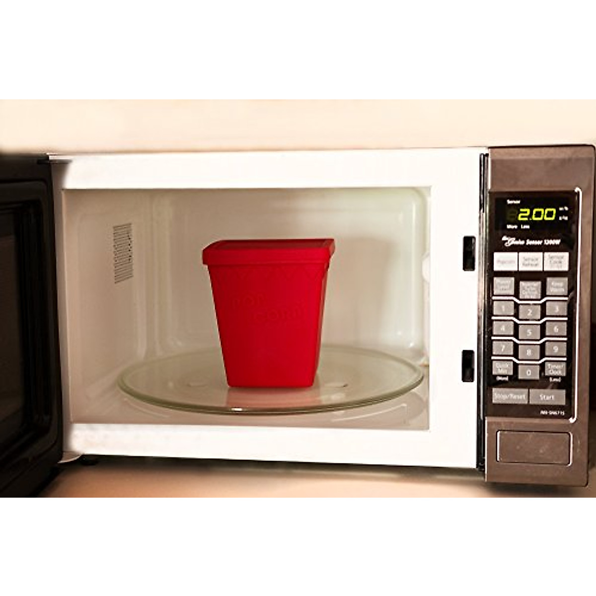 Microwave Popcorn Popper | Replaces Microwave Popcorn Bags | Healthy Air Popped Popcorn - No Oil Needed | BPA Free Premium European Grade Silicone Popcorn Maker by Cestari Kitchen (Red Makes 8 cups)