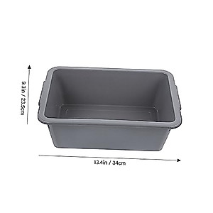 WHAMVOX Bus Tub Bin Commercial Tote Tubs Washing Basin Tub Utility Tote Busser Commercial Tote Tub for Home Rectangular Foot Soak Tub Bucket Dish Washing Tub Collapsable Pan Plastic Grey