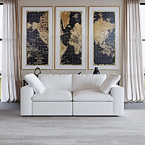 JACH Modern Convertible Modular Sectional Sofas for Living Room, Love Seat Sofas, Cushion Covers Removable, Customizable Modular Sectional Couch for Living Room Bedroom Apartment (White)