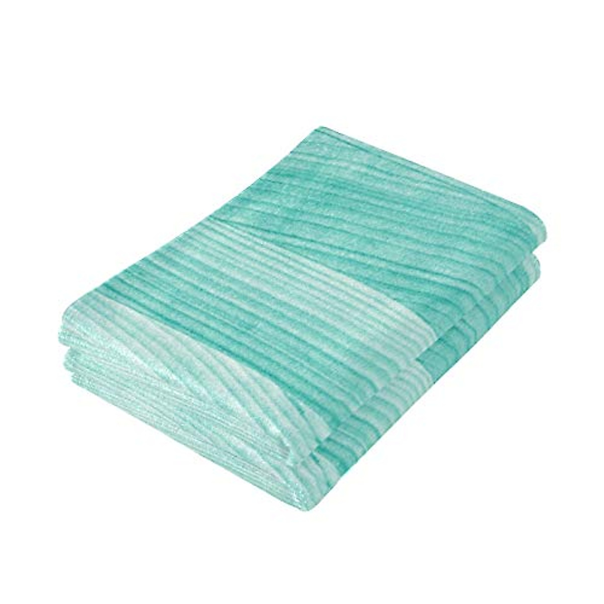ATTX 2 Piece Turquoise Wood Print Soft Hand Towels for Bath Decorative Guest Towels Fingertip Towels for Bathroom Spa Gym,14.4 x 28.3 inch