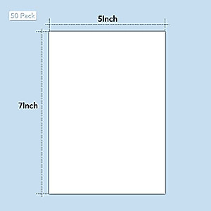 Golden State Art, Pack of 50, Bright White 5x7 Uncut Backing Board/Back Boards for Frame