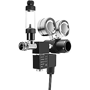 FZONE Aquarium Co2 Regulator DC Solenoid with Big Dual Gauge Display & FZONE Aquarium CO2 Neo Diffuser Large Size