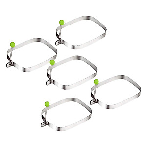 TOPBATHY 5pcs Mousse Rings Cake Baking Egg Rings Stainless Steel Shaper Rectangular Non Stick Pastry Mold Mould for Kitchen Cooking Size M 709ml