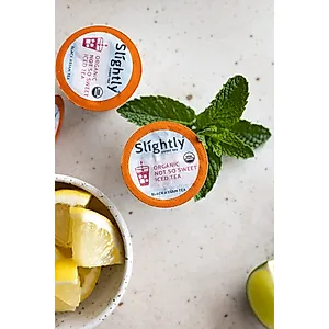 Slightly Sweet Tea Single Serve Keurig KCup Compatible Tea Pods 12 count - Not Too Sweet, Not Too Bland, Just Right! Certified Organic, Hot Brewed, Low Calorie Slightly Sweet Tea