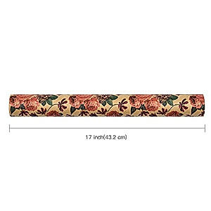 BIOBROWN Red Kraft Wrapping Paper Roll Fushcia Floral Design Perfect for Birthday Wedding Mother's Day Baby Shower Wrap 17 inch X 32.8 feet