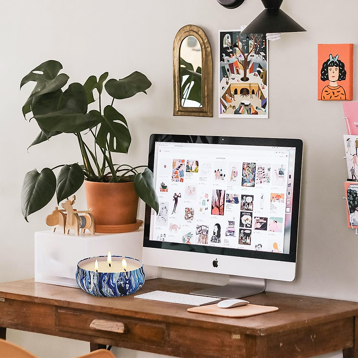 Citronella Candles, Long Burning 3-Wick Candles, Indoor & Outdoor Large Candles 13.5 OZ Set of 2, Camping Huge Candle, Pure Essential Oil, Natural Soy Wax Candle Bulk for Outside Garden Yard Balcony