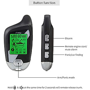 EASYGUARD EC202 2 Way car Alarm System with LCD Pager Display Remote Engine Start & Microwave Sensor DC12V