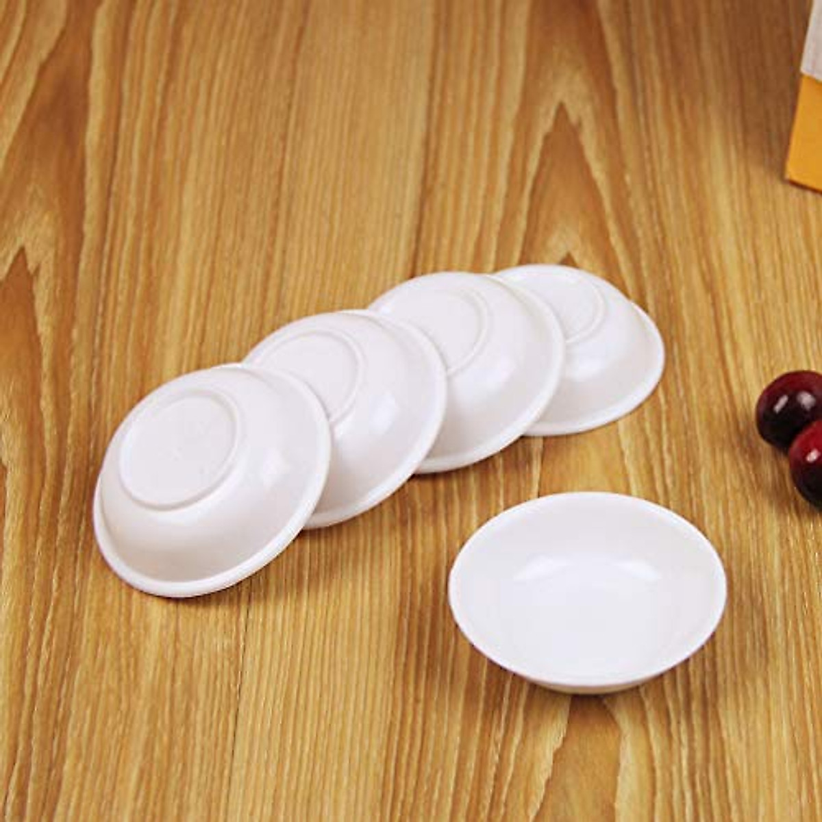 ifundom Dip Bowls Set of 10 Plastic Dip Soy Sauce Dishes & Bowl Small Cups for Sushi Tomato Sauce, Soy,- Chip and Dip Serving Bowl Set, White