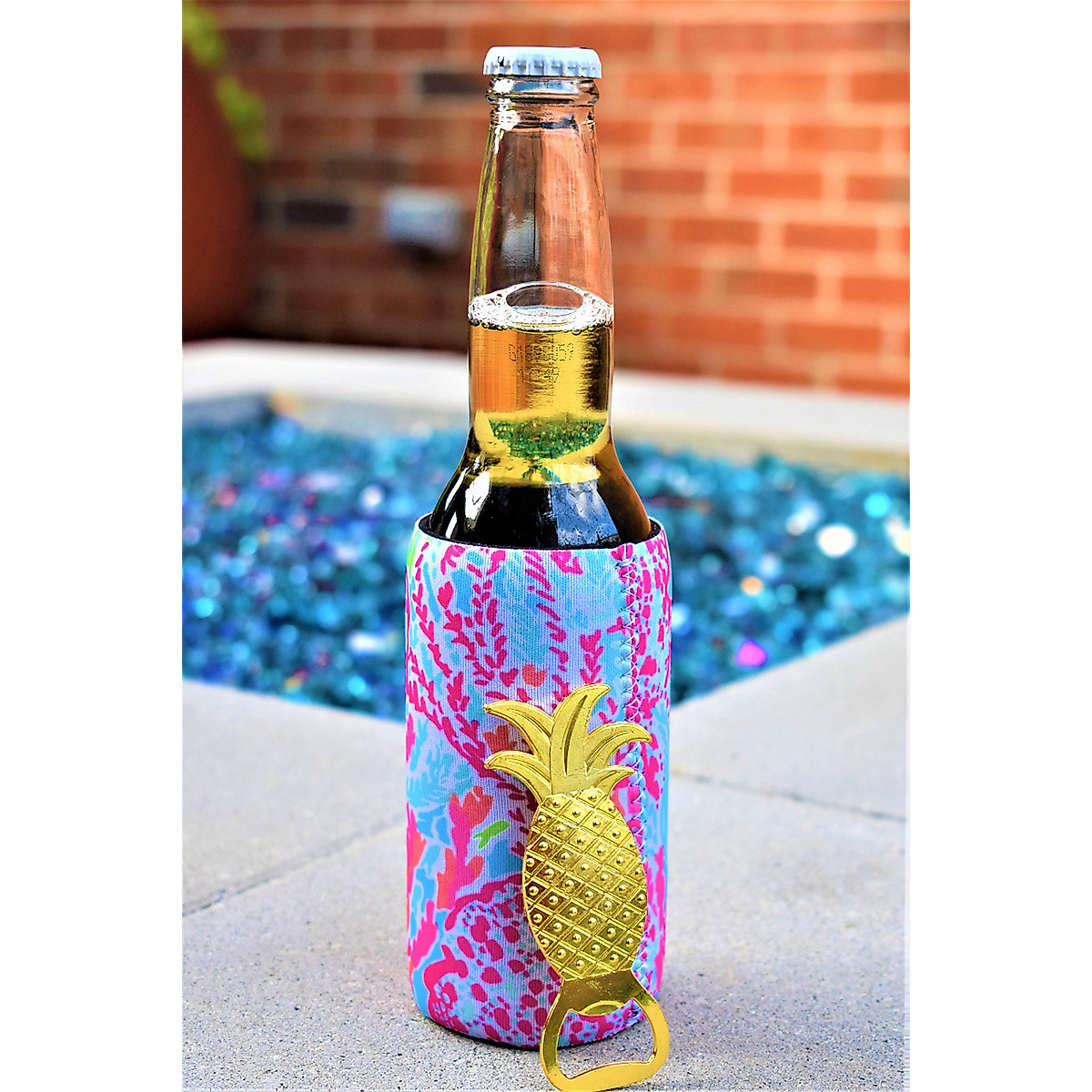 6-Pack Slim Can Neoprene Insulators in Cute Floral Patterns and Pineapple Bottle Opener| Perfect for Insulator for 12oz Tall Drinks Like White Claw, Truly, Red Bull, Spiked Seltzer, Michelob Ultra!