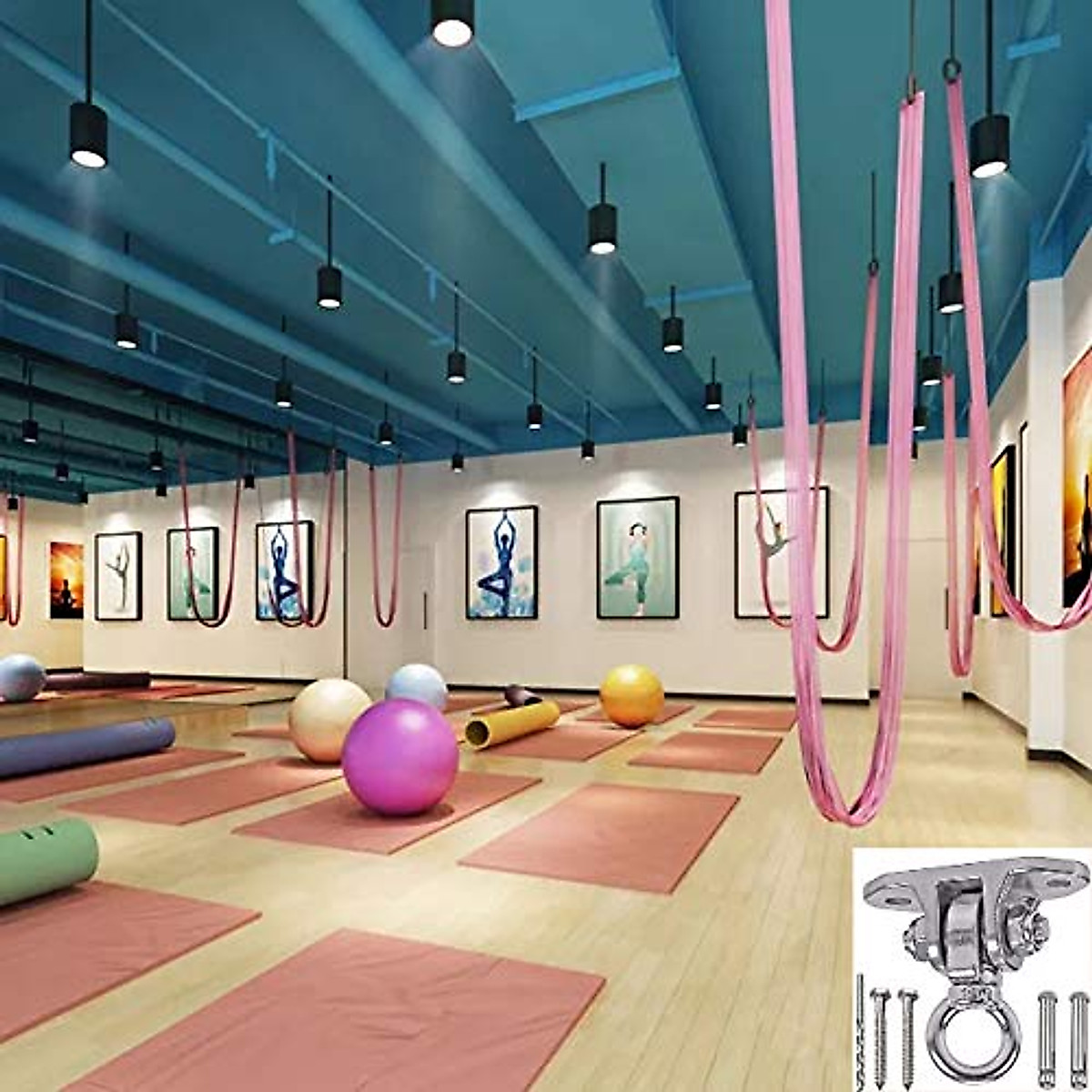 Dakzhou Stainless Steel 304 Heavy Duty Hanger 180°360° Swing 1200 LB Mounting Auger Installation Guide Playground Porch Swing Sandbag Yoga Hammock Stand Wooden Indoor-Outdoor