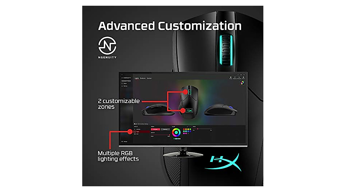 Hyperx Pulsefire Dart Wireless Rgb Gaming Mouse Software Controlled Customization 6