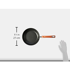 Rachael Ray Brights Hard Anodized Nonstick Frying Pan / Fry Pan / Hard Anodized Skillet - 10 Inch, Gray with Orange Handles