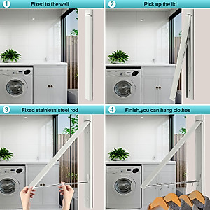 Ithywat Retractable Clothes Drying Rack,Space Saver Wall Mounted Folding Hanger for Laundry Room, Closet Storage Organization, Easy Installation Aluminium Dryer 1pcs