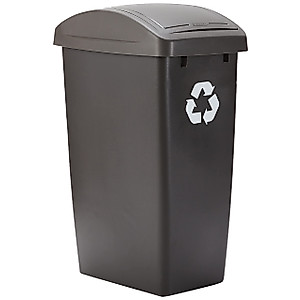 Rubbermaid Swing-Top Lid Recycling Bin for Home, Kitchen, and Bathroom, 12.5 Gallon Recycling Can, Gray