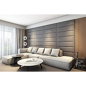 Art3d Padded Bed Headboard for Queen/Twin/King/Full-Removable-Sized 31.5x11.8inches Pack of 8pcs-Gray, Upholstered Wall Panels for Interior Wall Decor