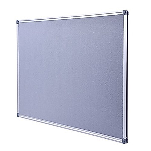 DexBoard 36 x 24 Inch Fabric Bulletin Board Message Memo Pin Board for Home Office School, Grey