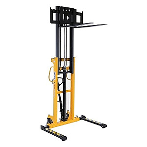 Vestil VHPS-2200-AA Man Stacker Adj Forks/Legs 2.2K, Yellow