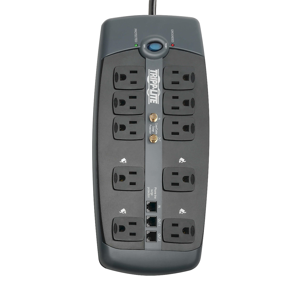 Tripp Lite Protect It! 10-Outlet Surge Protector 8 Ft. (2.43 M) Cord 3345 Joules (Tlp1008teltv)