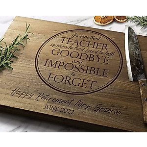 Personalized Teacher Retirement Cutting Board - Engraved Gifts, Personalized Cutting Board, Retirement Gift, Gift For Retirement