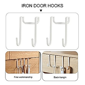 Zerodeko Shower Door Hook Over Cabinet Hook 2pcs Door Drawer Hooks Double S Shaped Punch Free Hooks for Kitchen Bathroom Cabinet Closet Drawer Fence Towel Cloth Bags Sundries Shower Door Towel Hook