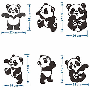 ANFRJJI Panda Wall Decals Room Décor - Panda Bamboo Wall Art Vinyl Stickers - Panda Decorations Pictures for Girls Room Home Bedroom Kids Nursery Room - Animals Wildlife Forest Safari JWH133 (Black)