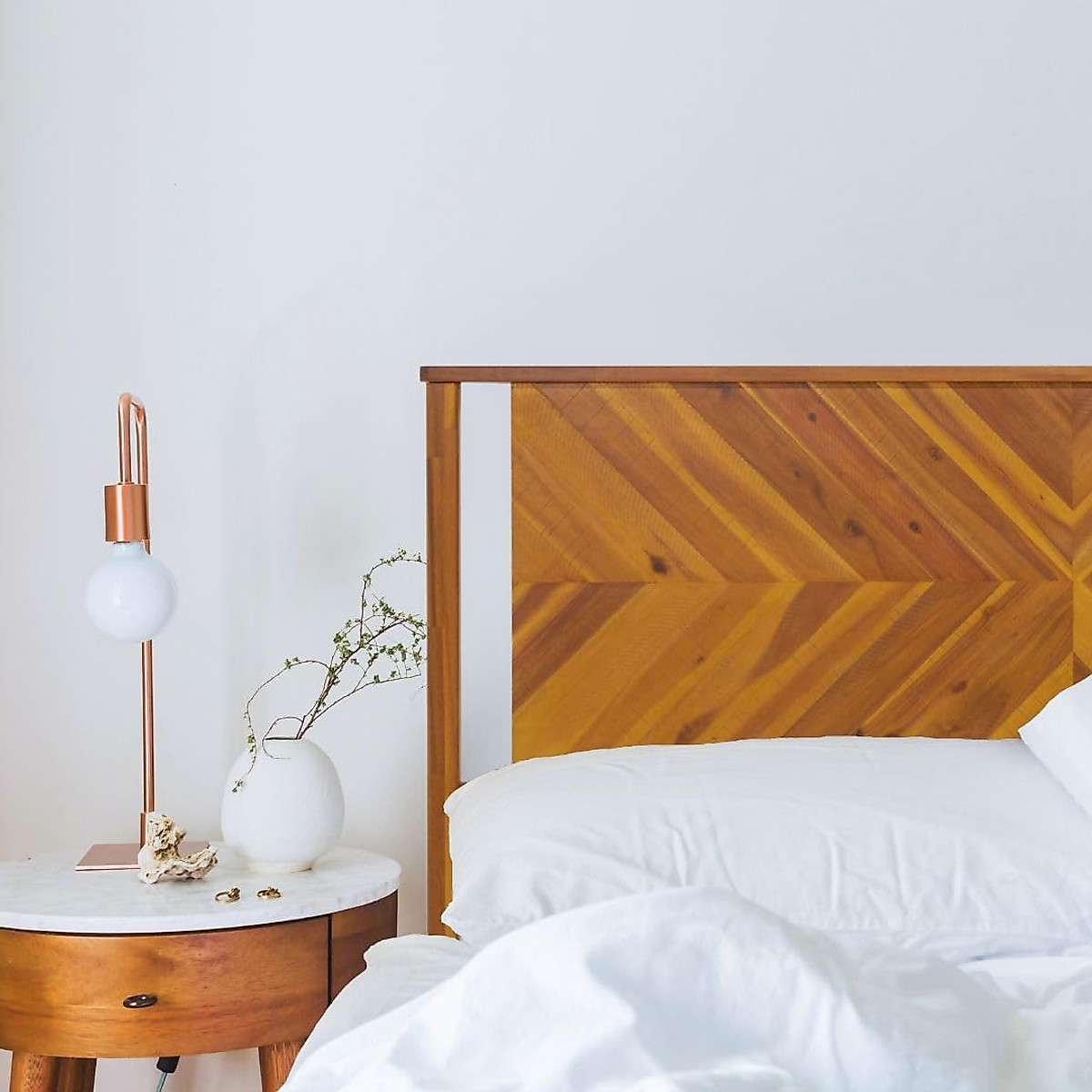 Bme Vivian Headboard ONLY, Rustic & Scandinavian Style with Solid Acacia Wood, Easy Assembly, Queen, Rustic Golden Brown