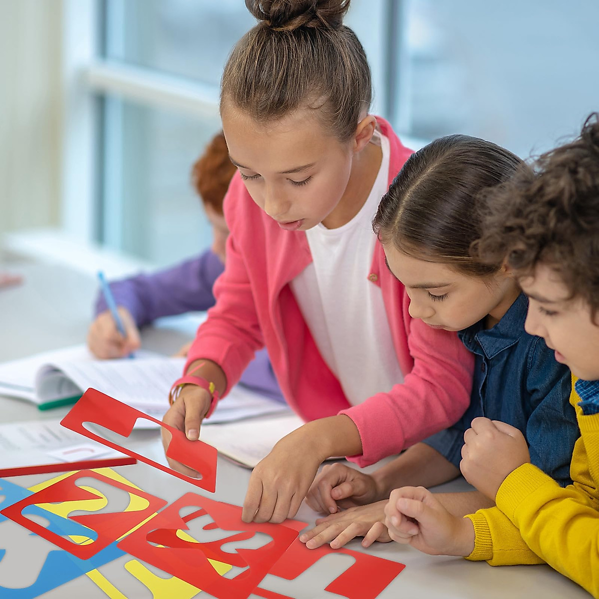 TecUnite 26 Pieces Alphabet Stencils Set Plastic Letter Stencils for Painting Learning, DIY Craft Decoration (10 x 10 Inches)