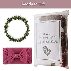 Howwii Baby Monthly Milestone Blanket for Baby Girl