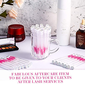 60 Pieces Mascara Wand Tube Set 30 Diamond Empty Eyelash Brush Tubes Spoolies 30 Mascara Wand Lash Extension Brushes Applicators Makeup Tools (110 mm, Iridescent)