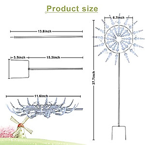 RIBOZRS Metal Plastic Windmill Suitable for courtyard, garden and outdoor decoration
