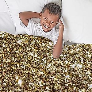 CafePress Realistic Gold Sparkle Glitter Throw Blanket Super Soft Fleece Plush Throw Blanket, 60"x50"