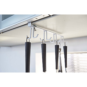 Yamazaki 2441 Home Under Shelf Utensil Storage-Plate Cabinet Rack Organizer, White