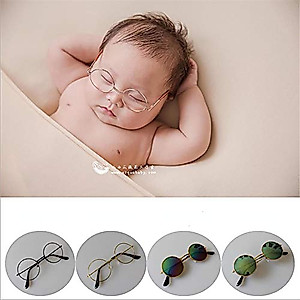 SHARELY SHEEP Infant Newborn Photography Glasses Baby Boy Girl Photo Shoot Sunglasses Props Gold