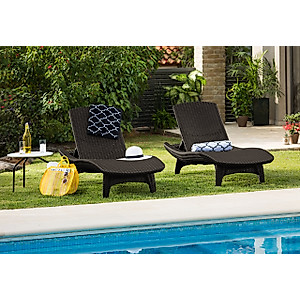 Keter 211045 Pacific Sun Lounger Set of 2, Brown
