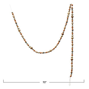 Creative Co-Op Glass Garland with Pinecones, Acorns and Mushrooms in Box, Multicolor, Multi